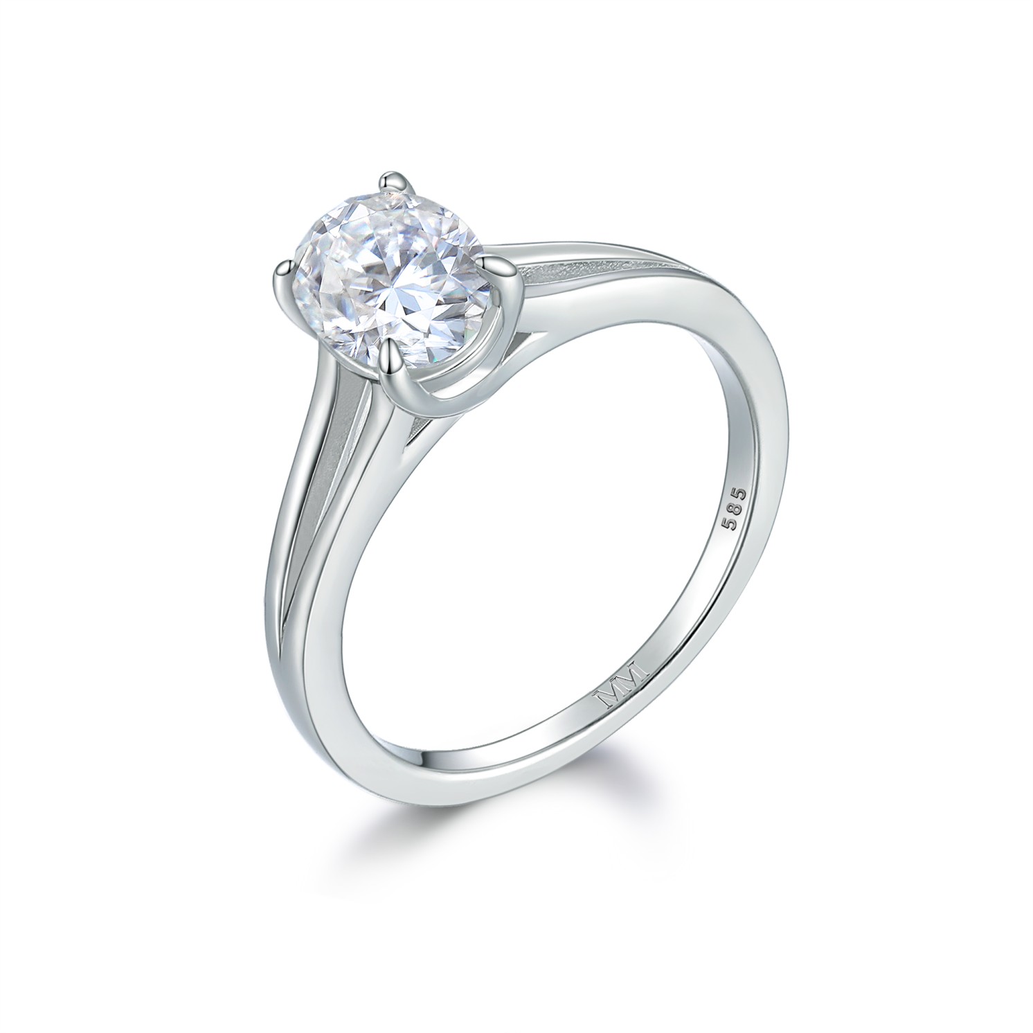 Grace - Ovaal Split-Shank Moissanite Ring